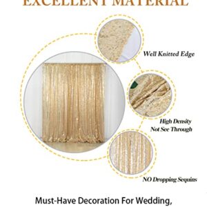 ShiDianYi 8ft X 8ft,Light Gold Sequin Backdrops, Light Gold Sequin Photo Booth Backdrop, Party Backdrops,Wedding Backdrops, Sparkling Photography Prop