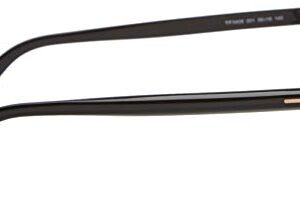 TOM FORD Men's TF 5408 001 Black Clear Rectangular Eyeglasses 56mm, Shiny Black, Shiny Rose Gold "T" Logo, 56/16/145