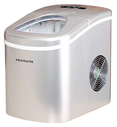 Frigidaire EFIC108-SILVER Counter top Portable, 26 lb per Day Ice Maker Machine, Silver