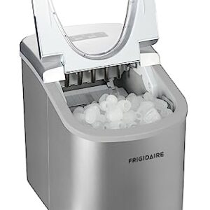 Frigidaire EFIC108-SILVER Counter top Portable, 26 lb per Day Ice Maker Machine, Silver