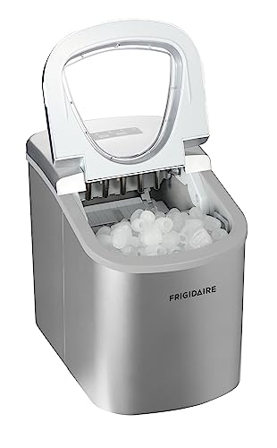 Frigidaire EFIC108-SILVER Counter top Portable, 26 lb per Day Ice Maker Machine, Silver