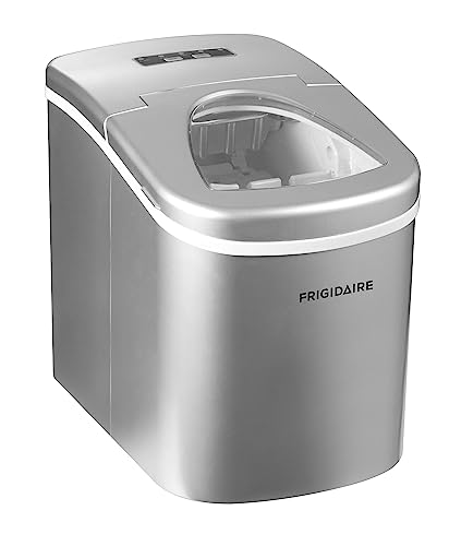 Frigidaire EFIC108-SILVER Counter top Portable, 26 lb per Day Ice Maker Machine, Silver