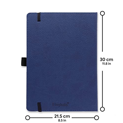 Dingbats - Wildlife Lined Extra Large Notebook, Blue Whale, A4 - Hardcover - Cream 100gsm Ink-Proof Paper - Includes Elastic Closure & Bookmark