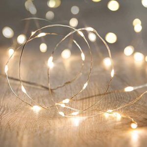 anjaylia 16.5ft 50 led fairy lights battery operated string lights for party home wedding festival decoration, warm white