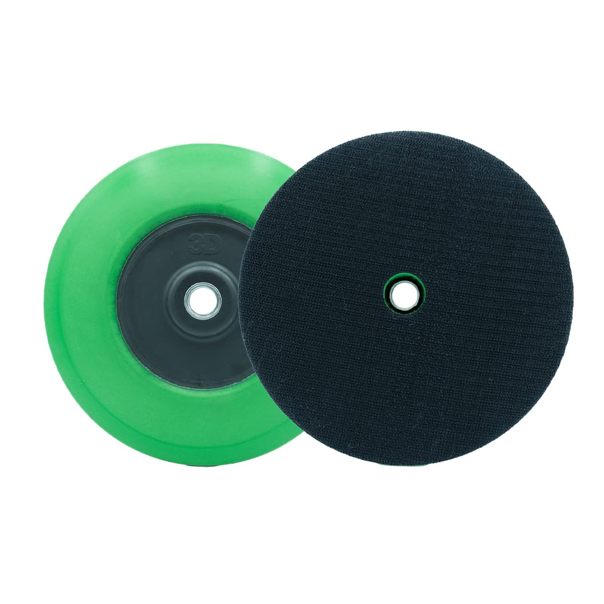 3D 6” Green Rotary Backing Plate | 5/8” Thread | Hook-and-Loop System | Flexible Backing Pad for Rotary Polisher | Sanding, Polishing, Buffing | Professional Grade