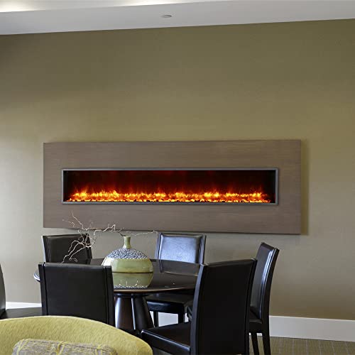 Dynasty Harmony 79 Inch Electric Fireplace - Modern, Linear Design with Multiple Flame Colors & Remote Control | Hardwire or Plug-in Installation, Supplemental Zone Heat