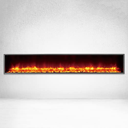 Dynasty Harmony 79 Inch Electric Fireplace - Modern, Linear Design with Multiple Flame Colors & Remote Control | Hardwire or Plug-in Installation, Supplemental Zone Heat