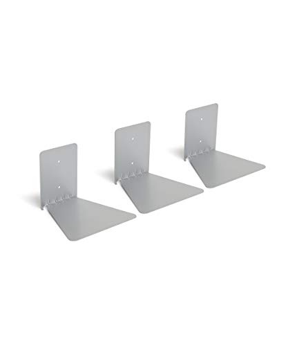 Umbra Conceal Floating Bookshelf, Large, Silver, Set of 3