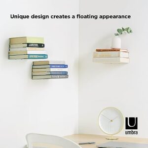 Umbra Conceal Floating Bookshelf, Large, Silver, Set of 3