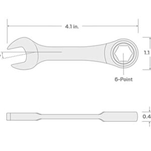 TEKTON 1/2 Inch Stubby Ratcheting Combination Wrench | WRN50010