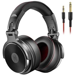 oneodio hi-res over ear headphones for studio monitoring and mixing, sound isolation, protein leather earcups, 50mm driver unit, wired headphones for amp guitar keyboard (pro-50)