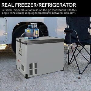 FM-452SG 45 Quart Slimfit Portable Refrigerator, AC 115V/ DC 12V Real Freezer for Car, Home, Camping, RV-8°F to 50°F, Charcoal, Gray