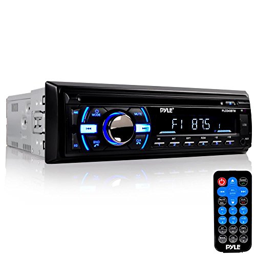 Pyle Boat Bluetooth Marine Stereo Receiver - Marine Head Unit Din Single Stereo Speaker Receiver - Wireless Music Streaming, Hands-Free Calling, CD Player/MP3/USB/AUX/ AM FM Radio -PLCD43BTM (Black)