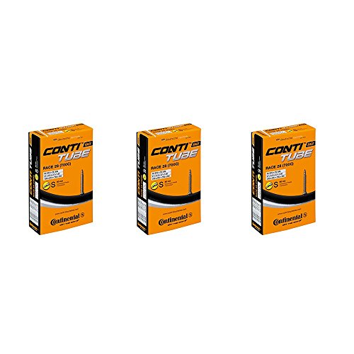 Continental Bicycle Tubes Race 28 700x20-25 S60 Presta Valve 60mm Bike Tube - Value Bundle 3-in-1 Packs Bicycle Tube 700c