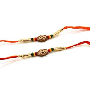 set of two om design, rakhi thread, raksha bandhan gift for your brother vary color.