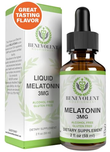 Liquid Melatonin for Kids and Adults 3mg - Natural Sleep Aid Drops, Berry Vanilla Flavor, Made in USA. Tincture Helps Fall Asleep Faster, Stay Asleep Longer. Children Friendly. Non-GMO. No Fillers.