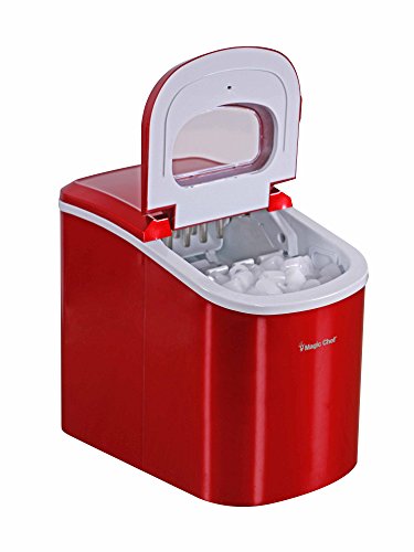 Magic Chef 27-Lb. Portable Red Countertop Ice Maker, 27 lb