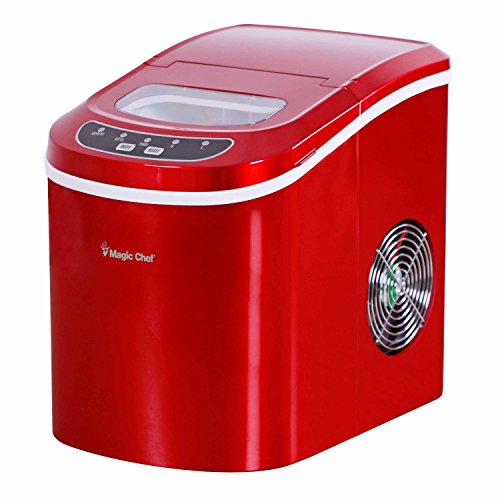 Magic Chef 27-Lb. Portable Red Countertop Ice Maker, 27 lb