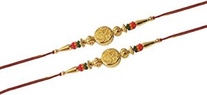 thenext7 om rakhi for brothers, om design rakhi thread raksha bandhan gift for your brother vary color and multi design - set of 2