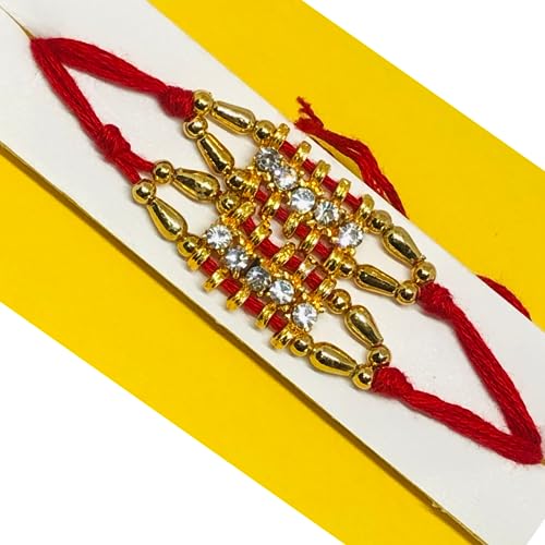 IndiaBigShop Set of Two Rakhi, 7 Stone Rakhi thread, Raksha bandhan Present for your Brother Vary Color and Multi Design