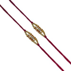 IndiaBigShop Set of Two Rakhi, 7 Stone Rakhi thread, Raksha bandhan Present for your Brother Vary Color and Multi Design