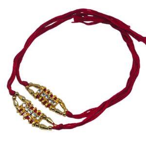 IndiaBigShop Set of Two Rakhi, 7 Stone Rakhi thread, Raksha bandhan Present for your Brother Vary Color and Multi Design