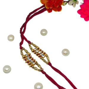 IndiaBigShop Set of Two Rakhi, 7 Stone Rakhi thread, Raksha bandhan Present for your Brother Vary Color and Multi Design