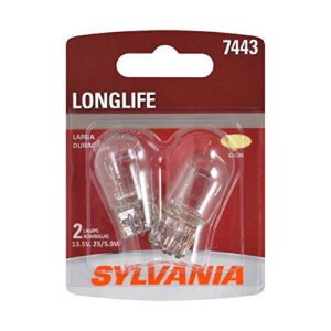 sylvania - 7443 long life miniature - bulb, ideal for daytime running lights (drl) and back-up/reverse lights (contains 2 bulbs)