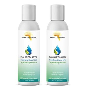 2 -bottles 4 oz 60/40 pg-vg propylene glycol & vegetable glycerine kosher 99.9% pure food grade