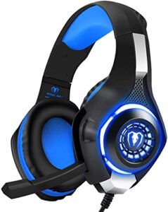 bluefire professional 3.5mm ps4 gaming headset headphone with mic and led lights for playstation 4, ps5, xbox one,laptop, computer (blue)