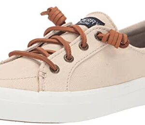 Sperry Womens Crest Vibe Linen Sneaker, Oat, 9