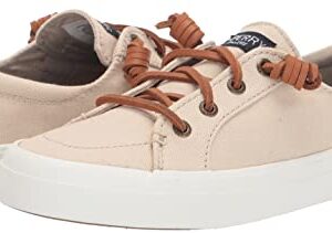 Sperry Womens Crest Vibe Linen Sneaker, Oat, 9