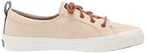 Sperry Womens Crest Vibe Linen Sneaker, Oat, 9