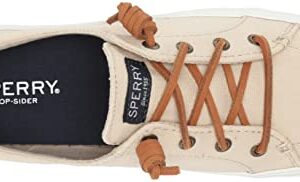 Sperry Womens Crest Vibe Linen Sneaker, Oat, 9