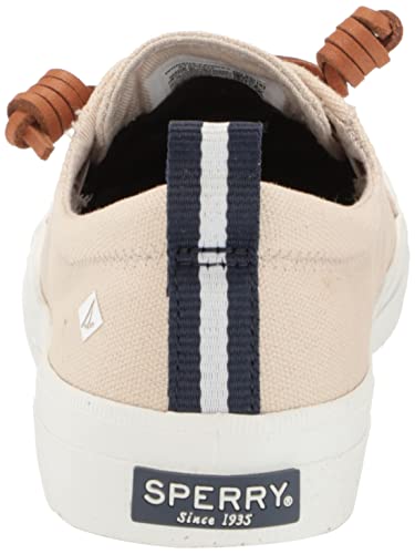 Sperry Womens Crest Vibe Linen Sneaker, Oat, 9