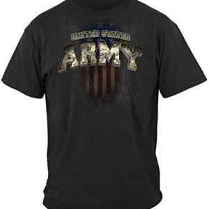 US Army Honor Loyalty Duty Tshirt - Mens Black Licensed Eagle and USA Military