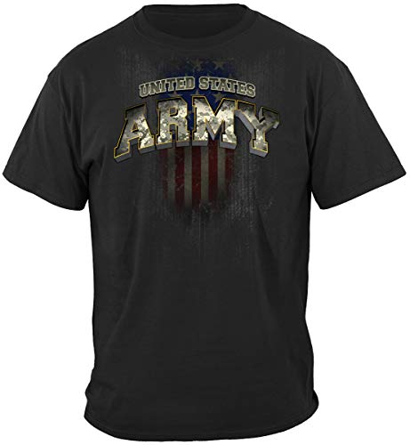 US Army Honor Loyalty Duty Tshirt - Mens Black Licensed Eagle and USA Military