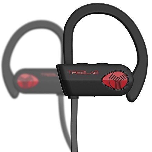 TREBLAB XR500 - Ultimate Cordless Bluetooth Running Headphones. Best Sport Wireless Earbuds for Gym. Noise Canceling Secure-Fit IPX7 Wireless Waterproof Headphones. Workout Earphones with Mic