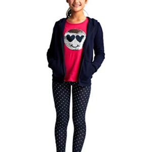 French Toast girls Zip Front Fleece Hoodie School Uniform Coat, Navy, 7 8 US