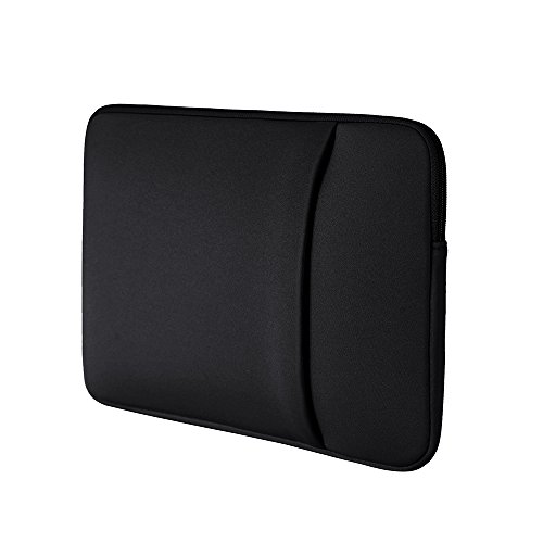 RAINYEAR Laptop Sleeve Case Compatible with 13.3 Inch Notebook Computer Chromebook 2021 2022 New 14" MacBook Pro M1 A2442 Protective Cover Soft Bag with Front Pocket & Accessories Pouch(Black)