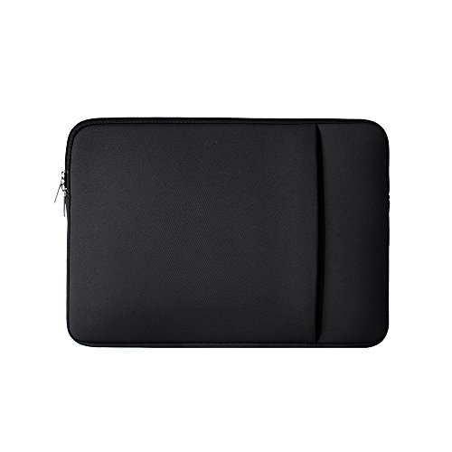 RAINYEAR Laptop Sleeve Case Compatible with 13.3 Inch Notebook Computer Chromebook 2021 2022 New 14" MacBook Pro M1 A2442 Protective Cover Soft Bag with Front Pocket & Accessories Pouch(Black)