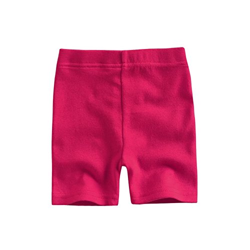 Agibaby Boys & Girls Infant & Toddler Soft/Thin Cotton Knee Length Legging/Bike Shorts (XS(6-12months), Hot Pink)