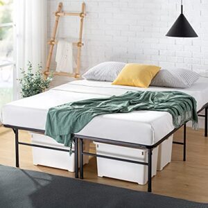 zinus smartbase heavy duty mattress foundation / 16 inch metal platform bed frame / no box spring needed / sturdy steel frame / underbed storage, california king