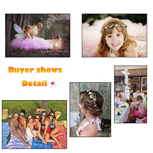 AWAYTR Lady Girl Fashion Bohemian Flower Crown Floral Garland Headbands (A-Mixed Color-9Pcs)