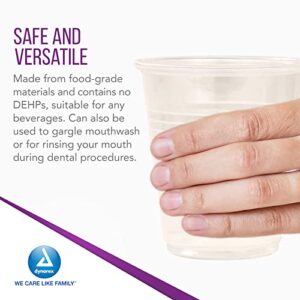 Dynarex Disposable Clear Drinking Cups - Single Use Plastic Cups for Office, Hospital, Clinic - with Rolled Rim, Ribbed Center - 3oz, Bulk Supplies Box of 100