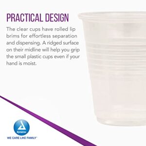 Dynarex Disposable Clear Drinking Cups - Single Use Plastic Cups for Office, Hospital, Clinic - with Rolled Rim, Ribbed Center - 3oz, Bulk Supplies Box of 100