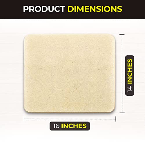 #1 Pizza Stone - Baking Stone. SOLIDO Rectangular 14"x16" - Perfect for Oven, BBQ and Grill