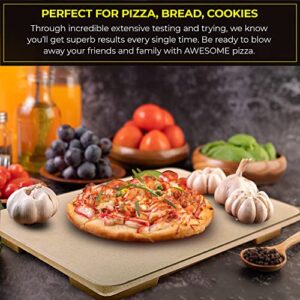 #1 Pizza Stone - Baking Stone. SOLIDO Rectangular 14"x16" - Perfect for Oven, BBQ and Grill