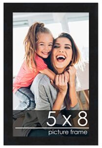 5x8 contemporary black wood picture frame - uv acrylic, foam board backing, & hanging hardware included!