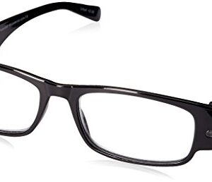 Foster Grant Men's LightSpecs Lloyd Reading Glasses with Lights Rectangular, Black/Transparent, 59 mm + 1.75